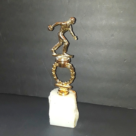 AAA DISCOUNT TROPHIES | Games | C Vintage Gold Bowling Trophy On Heavy ...